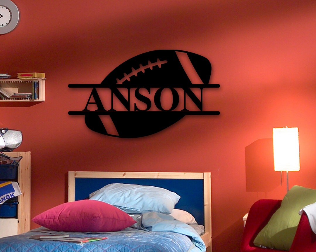 Football Name Sign, Football Nursery Name Sign, Personalized Football ...
