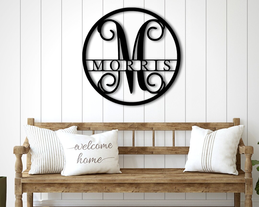 Custom Family Name Metal Sign, Initial Sign, Metal Monogram Sign, Door ...