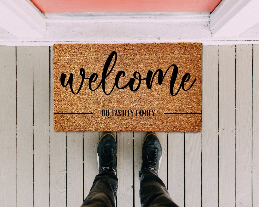 Heartful Housewarming Gift, Wedding Gift, Custom Doormat, Personalized ...