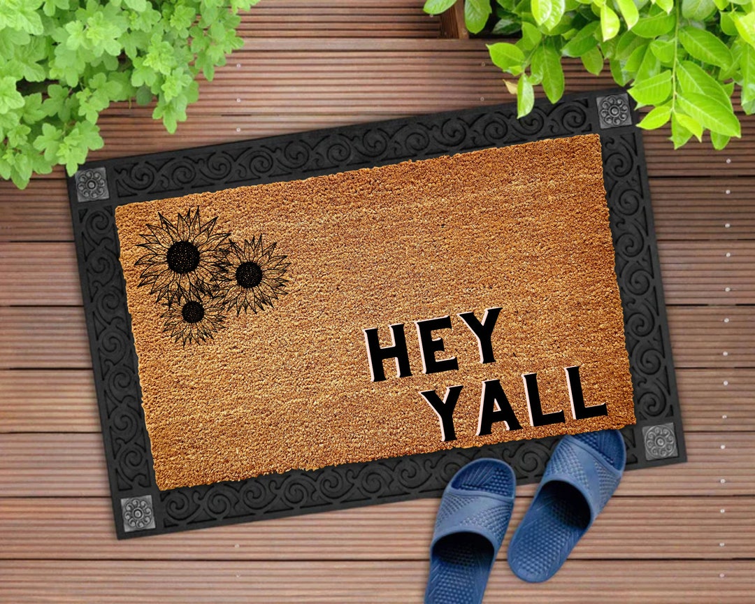 Hey Yall Door Mat, Funny Welcome Mat, Housewarming Gift, Porch Decor ...