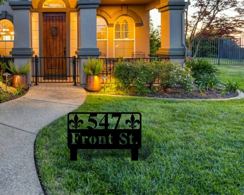 Custom Metal Address Sign Front Lawn Address Sign Metal | Etsy