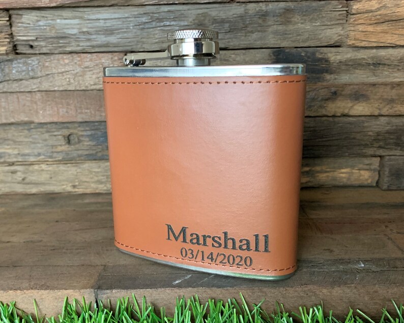 Personalized Leather Flask Engraved Flask Flask for | Etsy