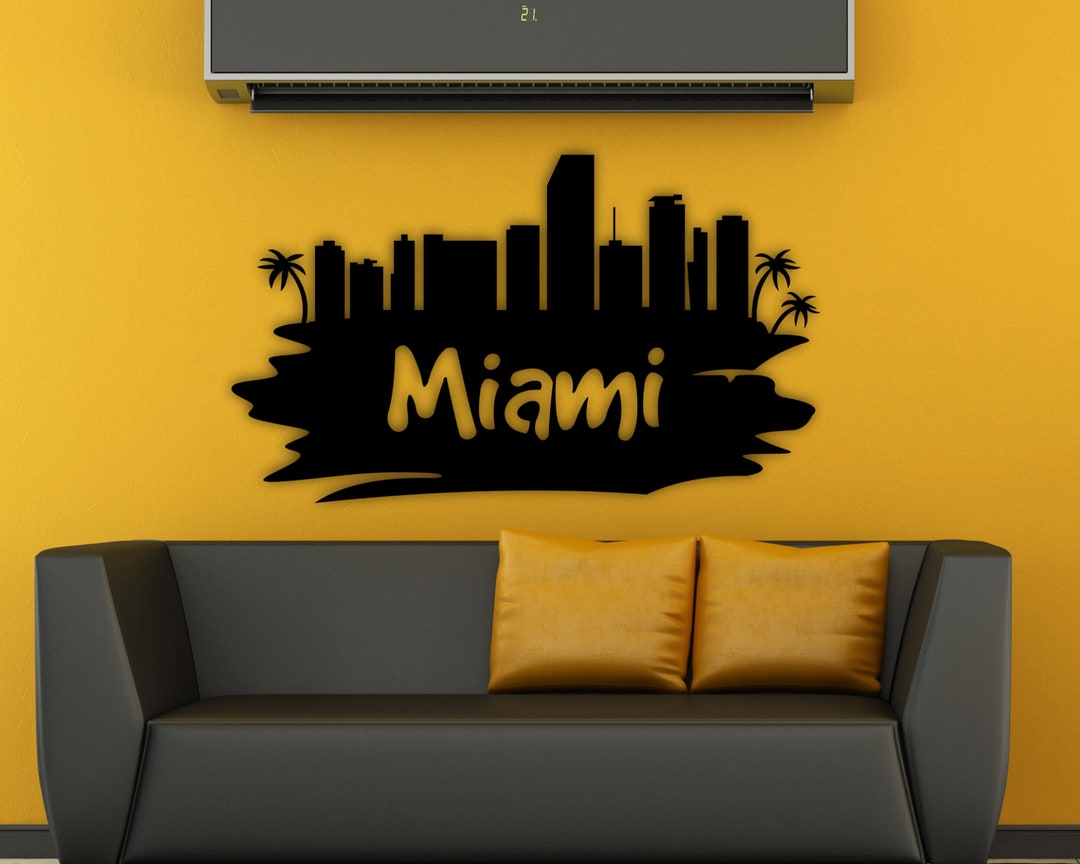Miami City Sign, Home of the Dolphins, Custom Metal Sign, Metal Miami ...