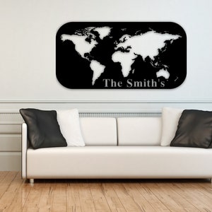 Map of Life, Metal World Map, Metal Wall Decor, Metal Wall Art, Metal ...