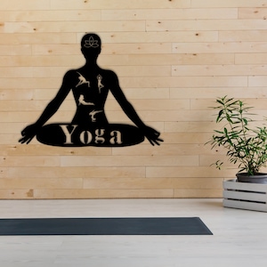 Personalized Home Yoga Studio, Personalized Metal Sign, Yoga Decor Wall ...