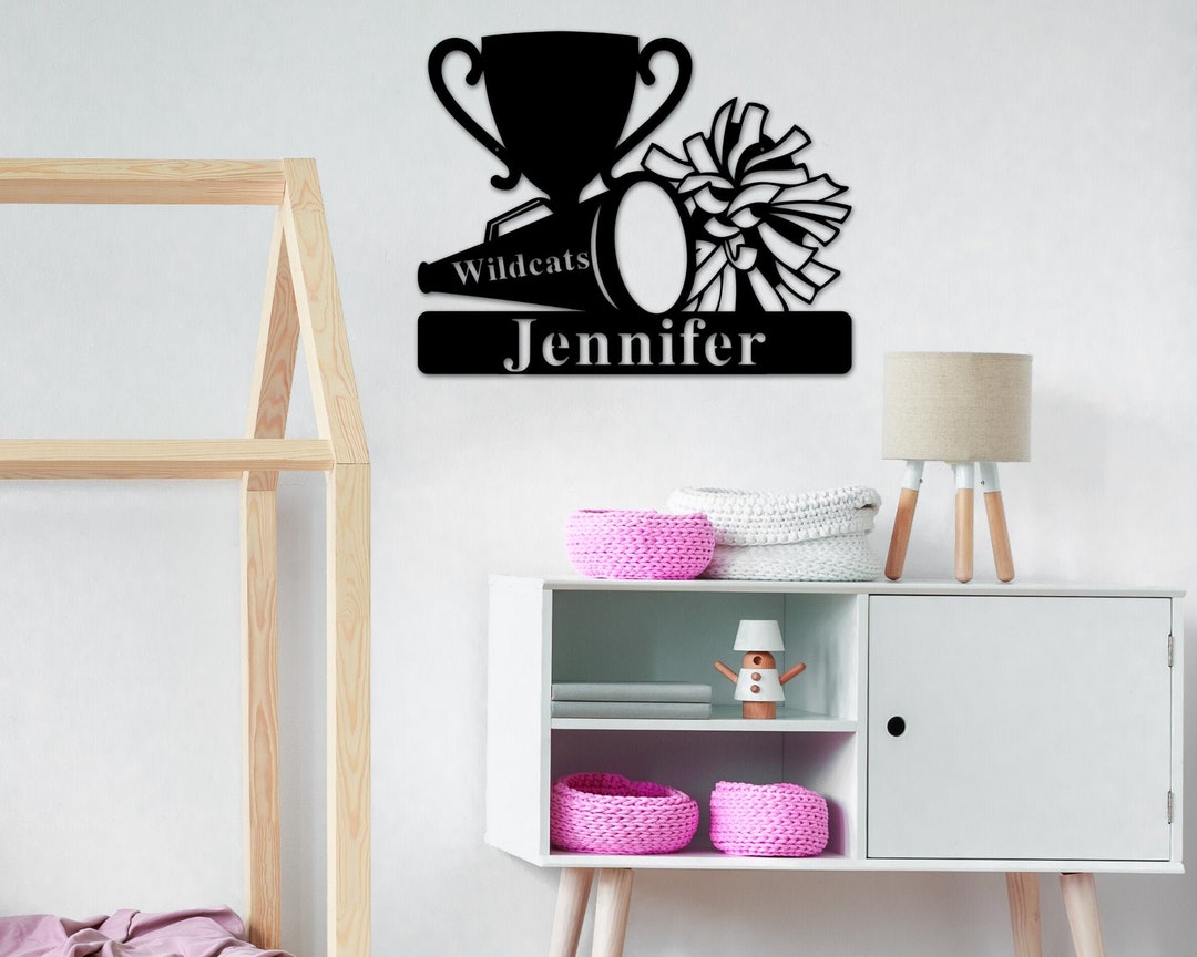 Cheerleading Metal Wall Art, Metal Cheer Decor, Cheerleader Sign, Cheer ...