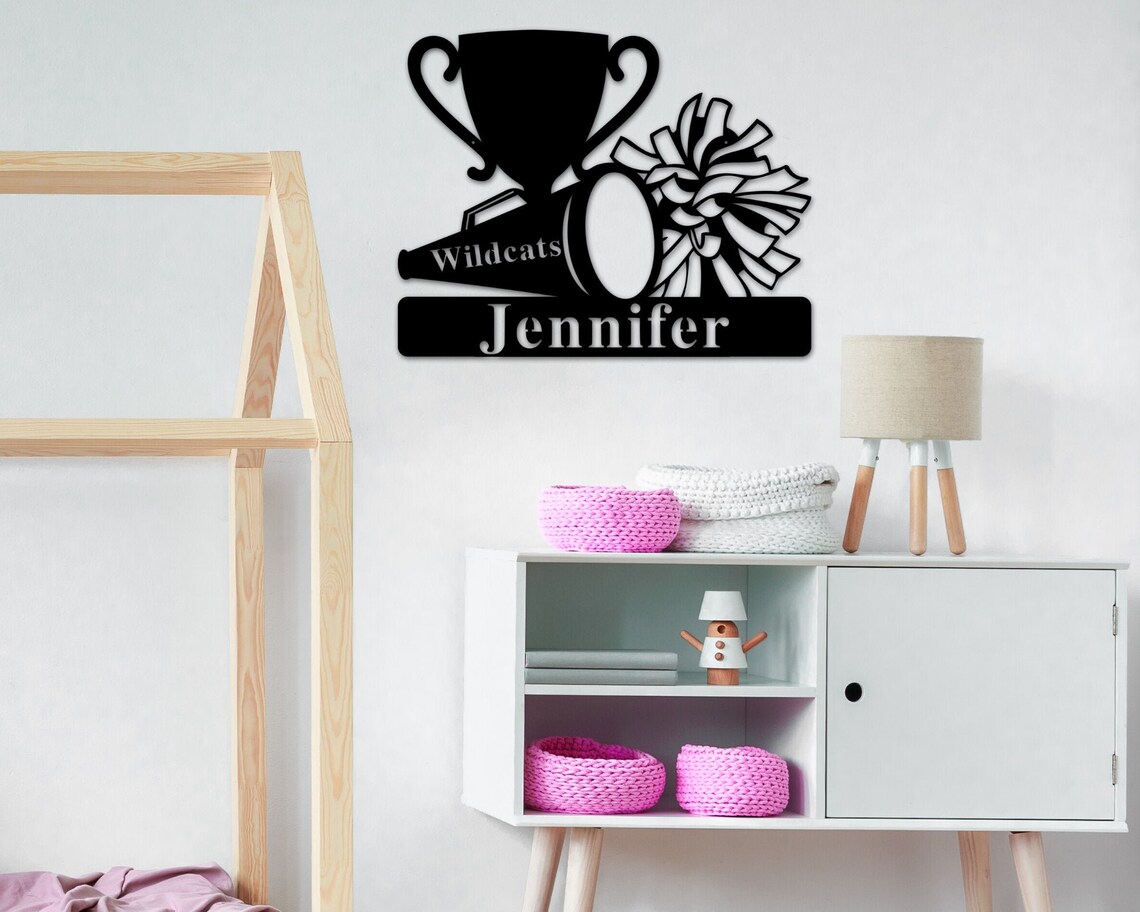 Cheerleading Metal Wall Art Metal Cheer Decor Cheerleader - Etsy