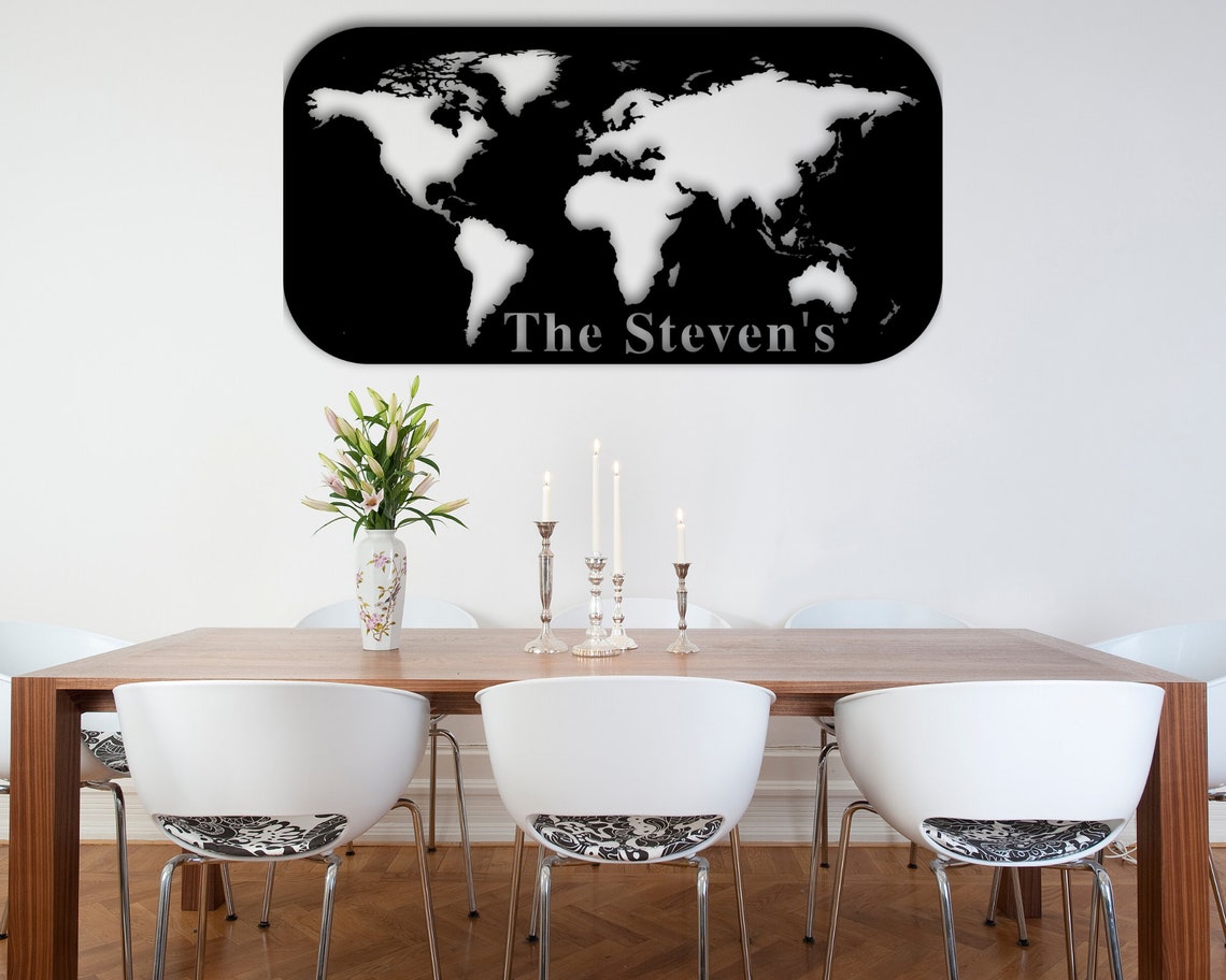 Metal World Map Wall Art Metal Wall Decor Metal Wall Art - Etsy