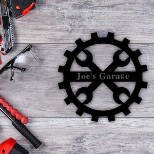 Garage Sign, Custom Shop Sign, Personalized Garage, Dads Garage Shop ...