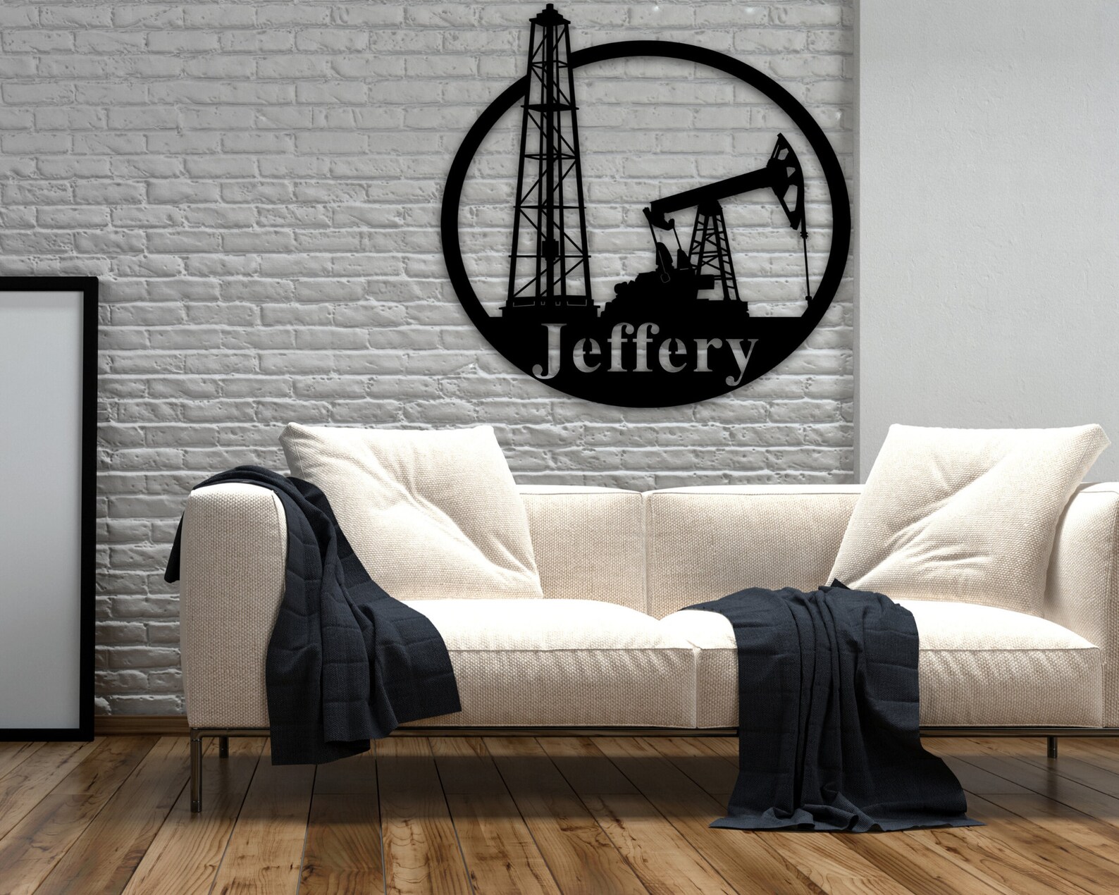 Personalized Oil Field Door Hanger. Oil Rig Metal Art Gift - Etsy
