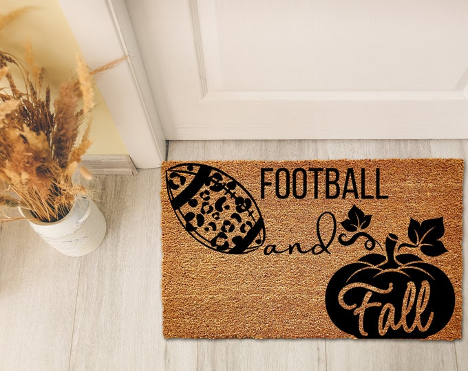 Welcome Football Doormat, Welcome Mat, Football Doormat, Fall Doormat ...