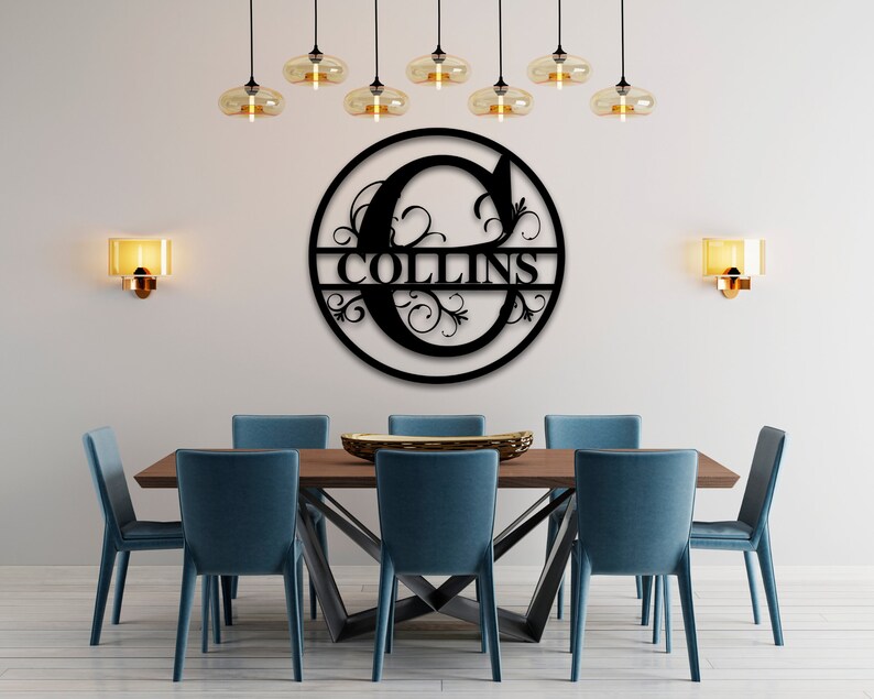 Custom Family Name Metal Sign Initial Sign Metal Monogram - Etsy Australia