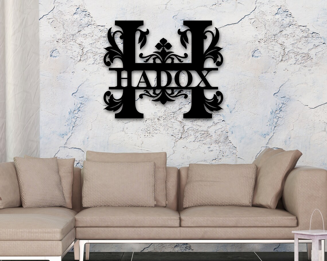Personalized Family Name Metal Sign Metal Monogram Sign Last - Etsy
