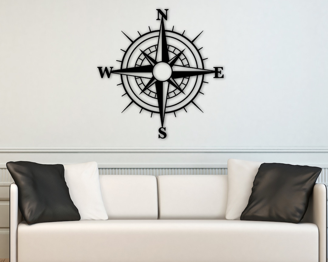North Star Compass Wall Art, North Star Wall Art, Star Compass for Wall ...
