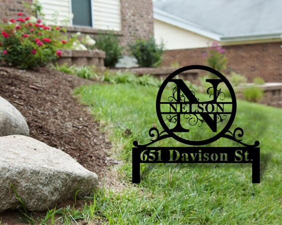Welcome Sign For Front Door Personalized Monogram Letters Family Name ...