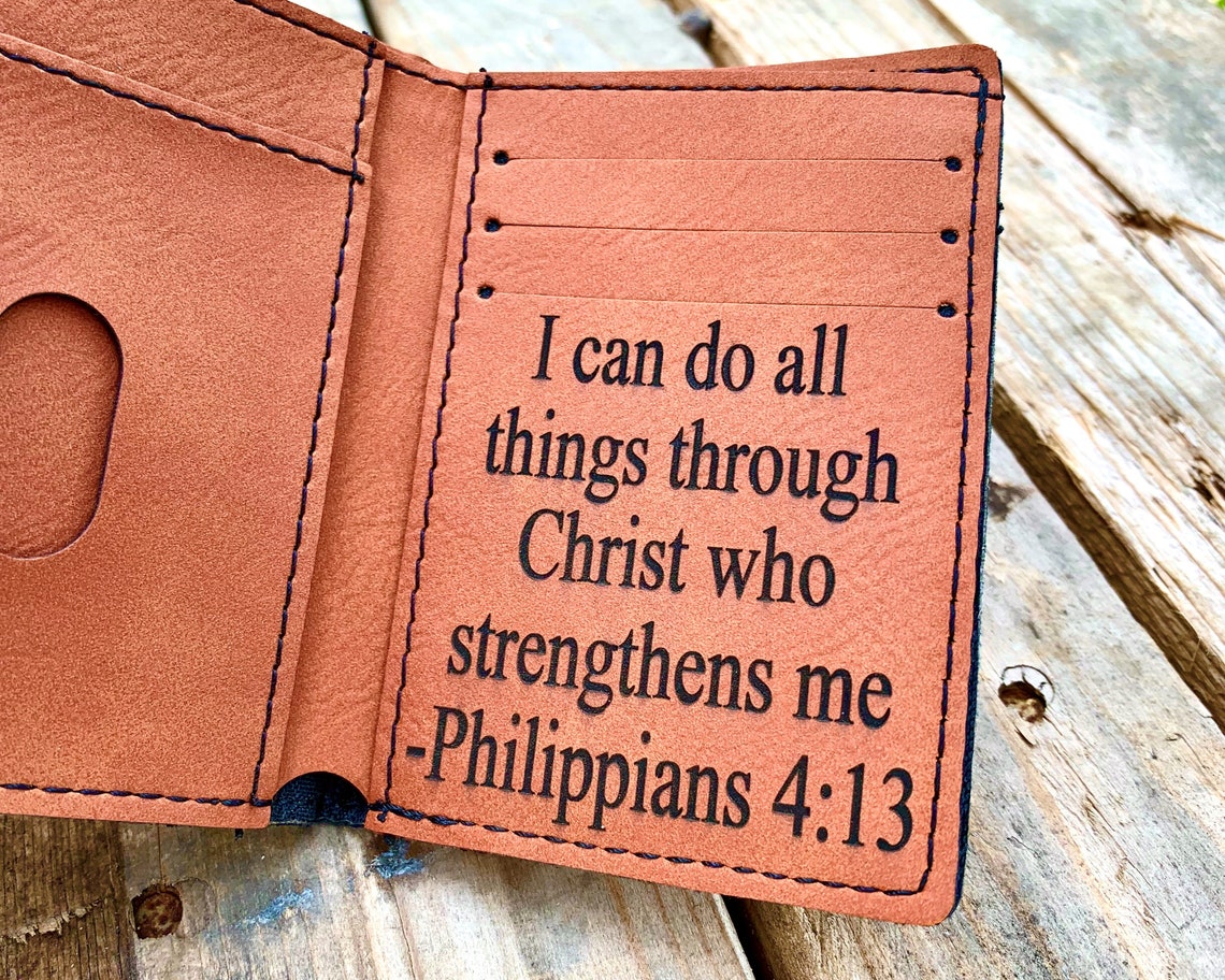 Rustic Tri Fold Mens Leather Wallet Monogrammed With Custom | Etsy