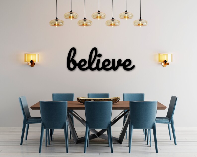 Believe Sign Believe Metal Word Inspirational Wall Art - Etsy