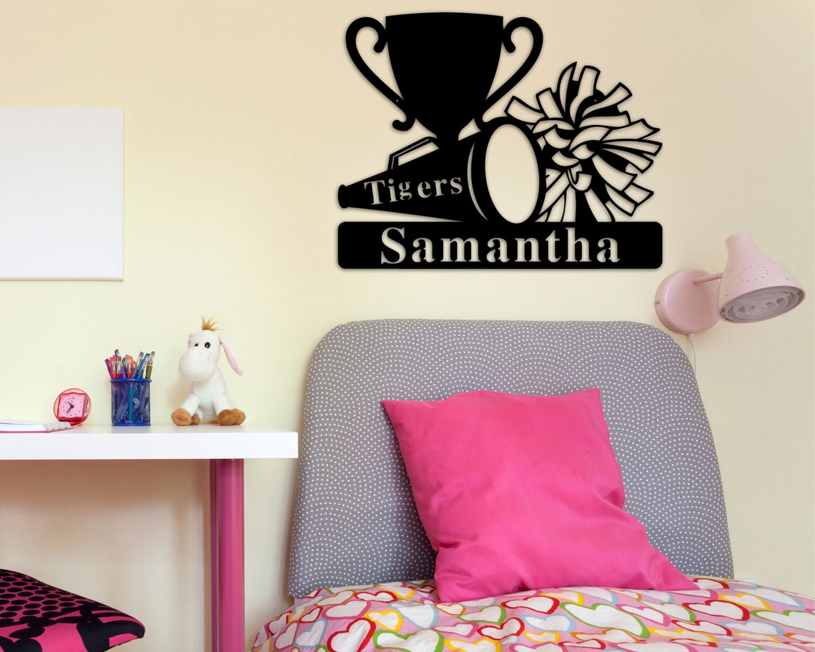 Cheerleading Name Sign Nursery Decor Personalized Metal - Etsy