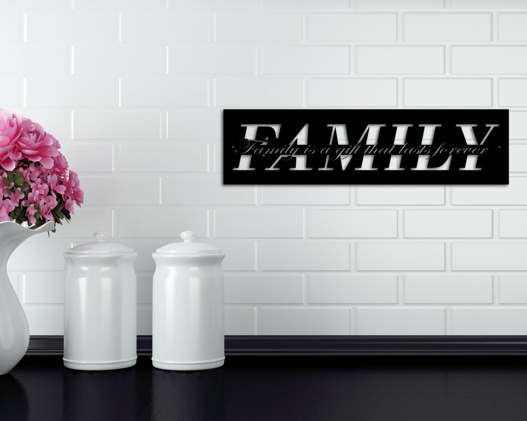 Family Sign, Metal Family Sign, Farmhouse Wall Decor, Anniversary Gift ...