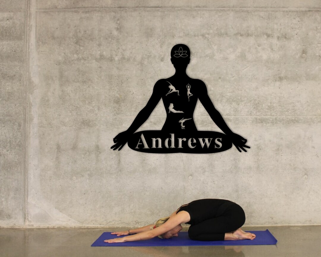Personalized Home Yoga Studio, Personalized Metal Sign, Yoga Decor Wall ...