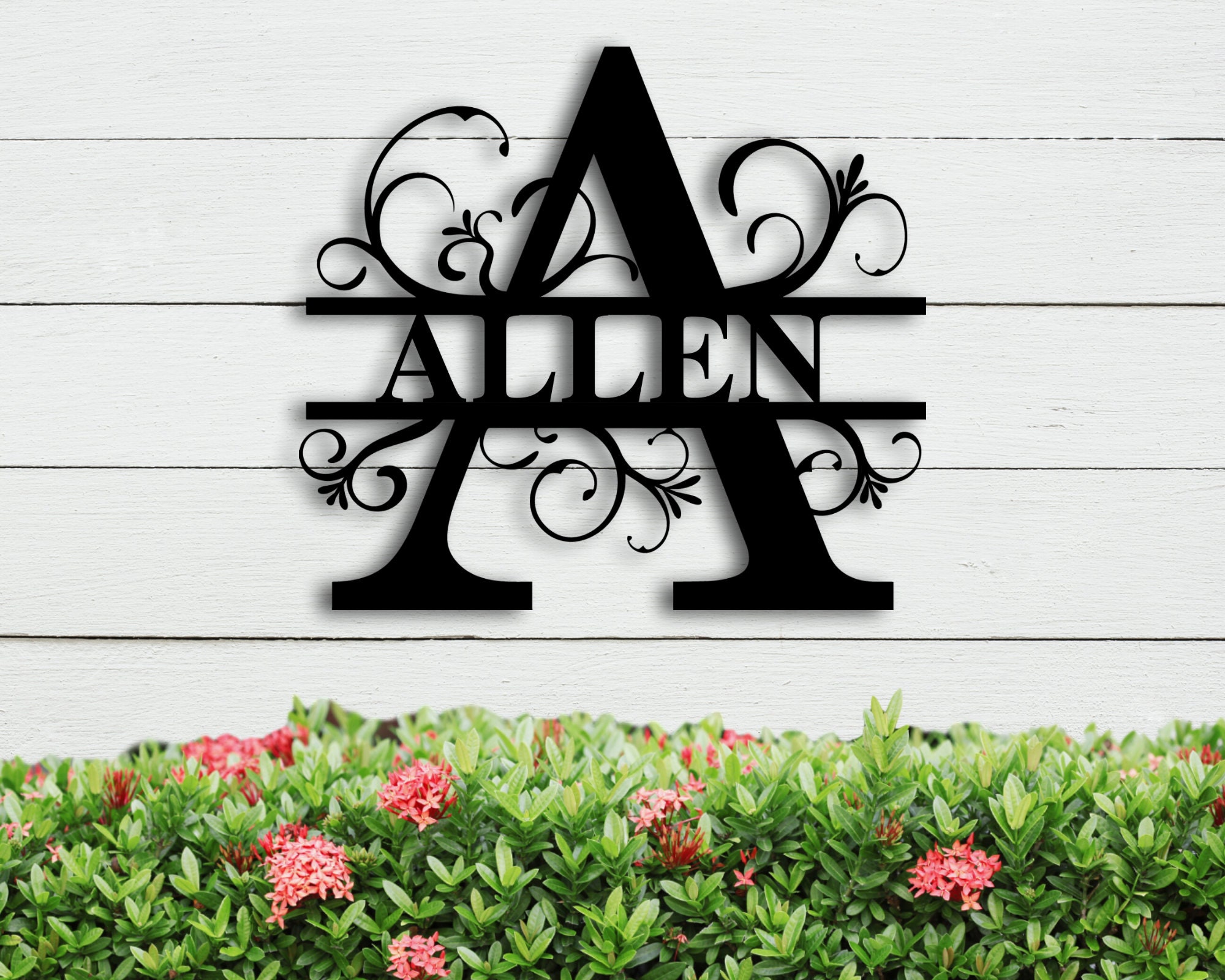 Custom Family Name Metal Sign Initial Sign Metal Monogram Sign Door 