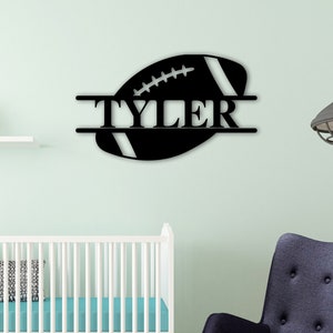 Football Name Sign, Football Nursery Name Sign, Personalized Football ...