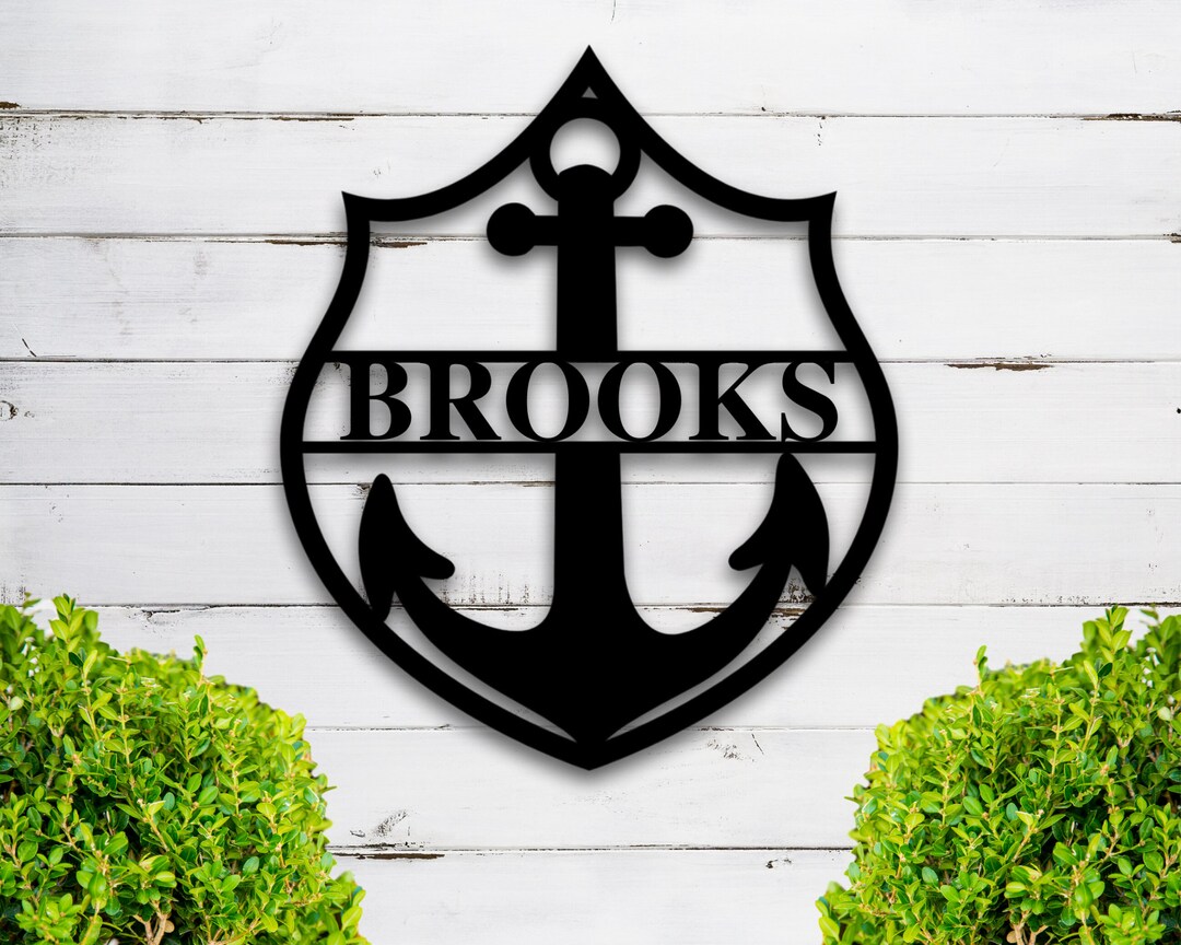 Personalized Anchor Decoration With Name, Anchor Sign, Custom Metal ...
