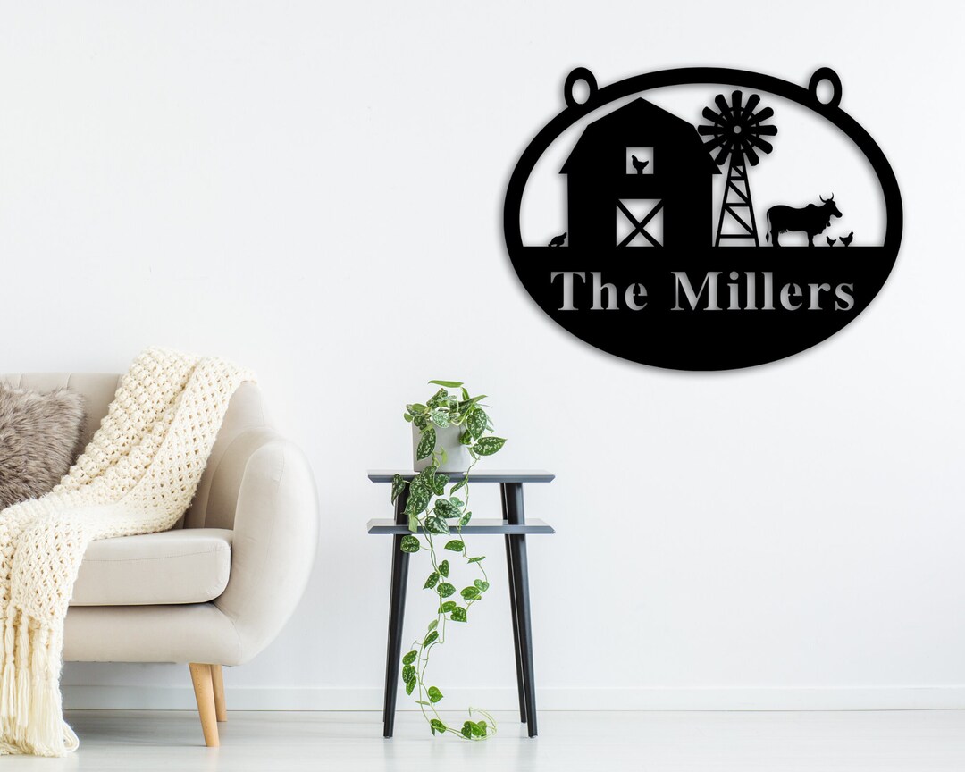 Personalized Family Name Metal Sign, Metal Farm Sign, Last Name Ranch ...