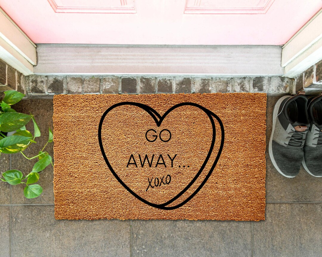 Red White and Pink Heart Pattern Valentines Doormat, Valentines Day ...