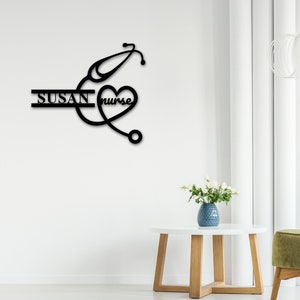 Personalized Nurse Sign LPN RN CNA Wall Office Metal | Etsy