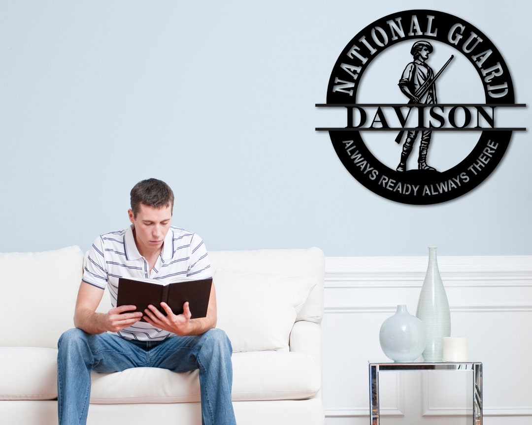 Personalized National Guard Metal Sign, Sign for National Guard Officer ...