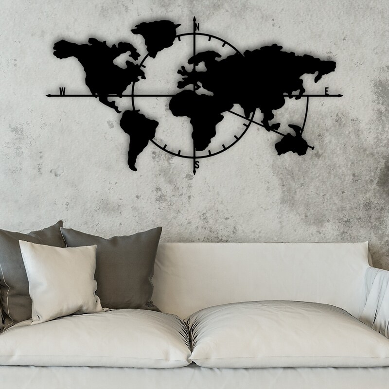 Metal World Map - Etsy