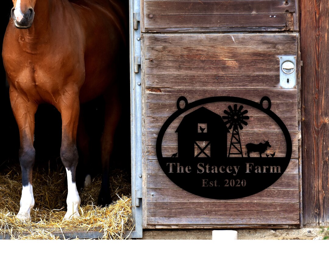 Metal Farm Sign, Cattle Farm Sign, Barn Cow Calf Chicken Sign, Metal ...
