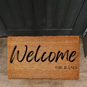 Custom Welcome Mat, Personalized Welcome Mat, Front Porch Mat, Welcome ...