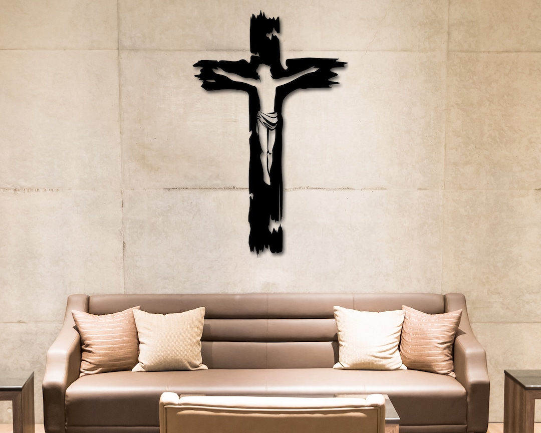 Jesus Cross Metal Wall Art, Religious Wall Decor, Cross Wall Decor ...