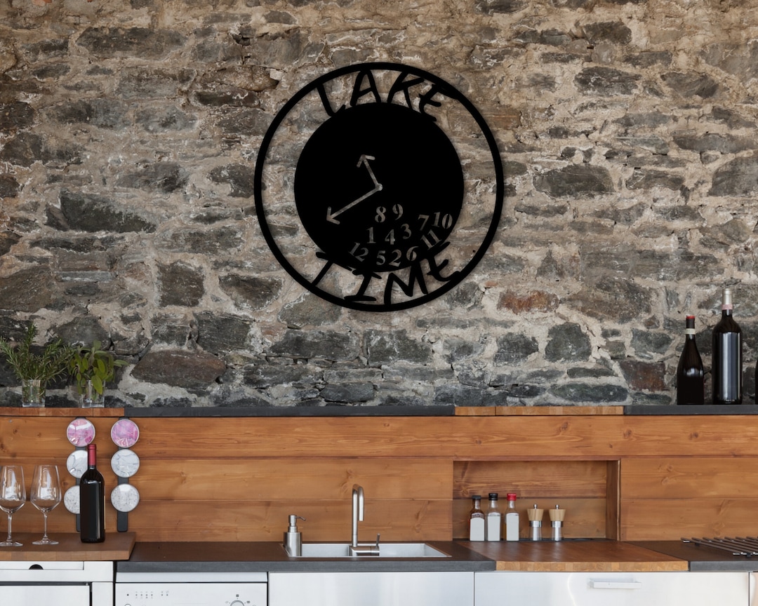 Metal Lake Time Sign, Custom Home Decor, Weekend Home Decor, Custom ...