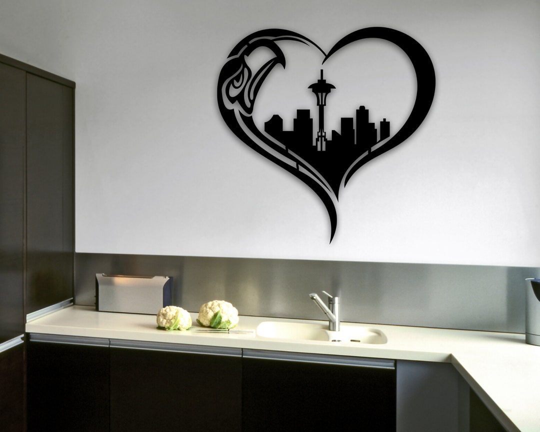 Metal Seattle Home Decor, Custom We Love Seattle Decor for House, Metal ...