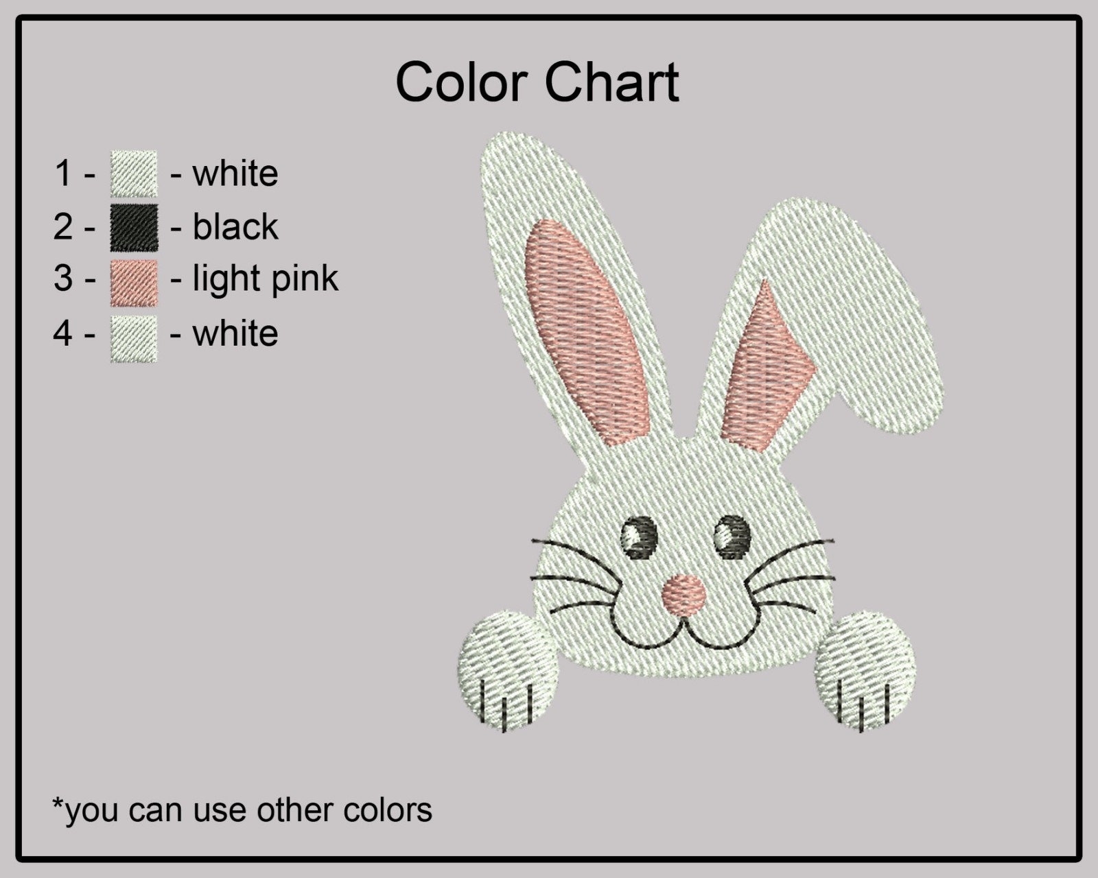 Rabbit Embroidery Design Cute Bunny Machine Embroidery - Etsy