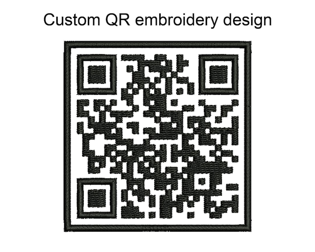 Custom QR Code Embroidery Design (digital File) - Etsy