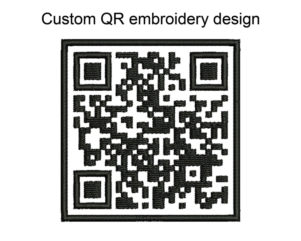 Custom Personalized QR Code Embroidery Design Your Own - Etsy