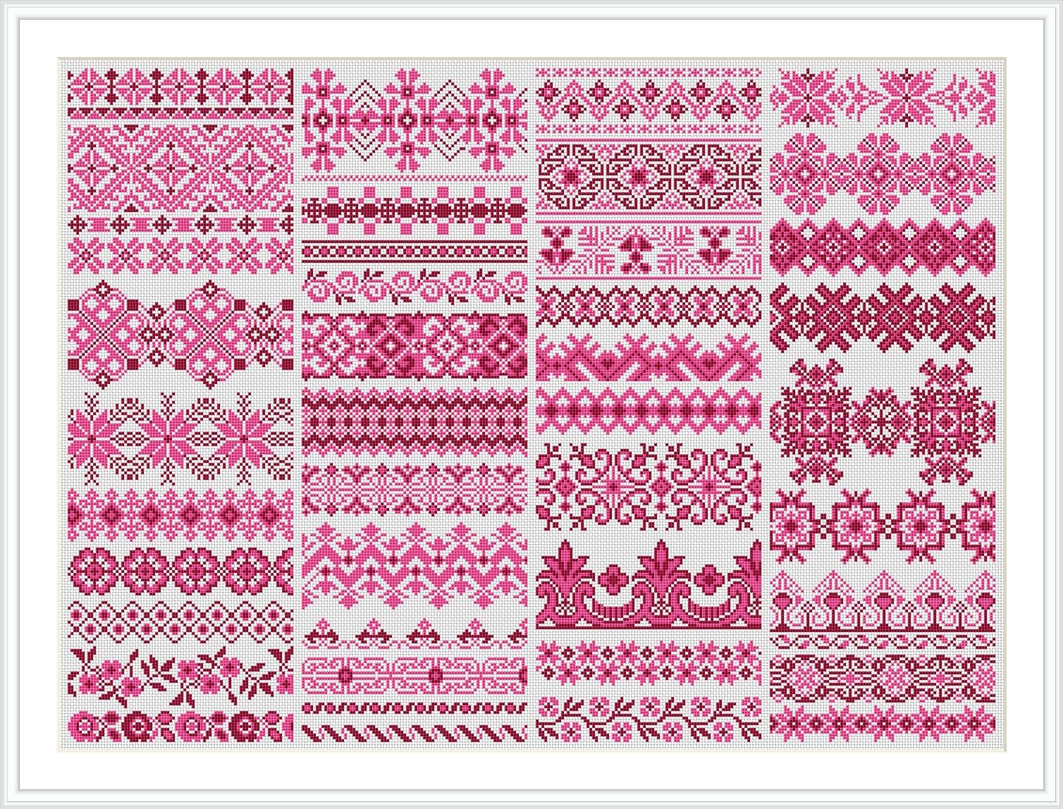 Sampler Borders Cross Stitch Pattern 46 Decorative Borders | Etsy