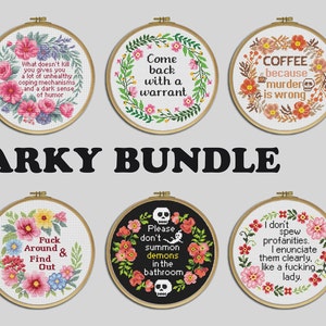 Set of 12 Snarky Cross Stitch Patterns: Funny Sarcastic Bundle (PDF ...