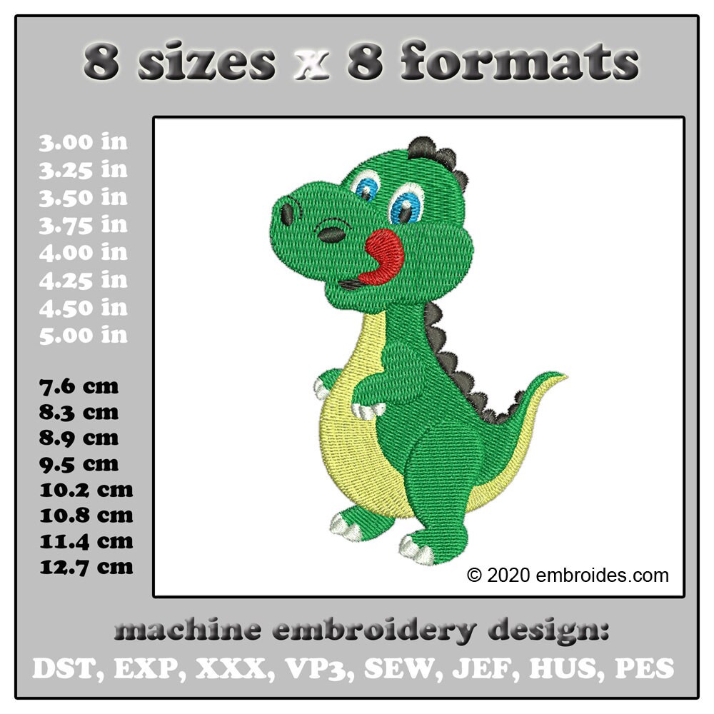 Dinosaur Embroidery Design Dino Machine Embroidery Designs - Etsy