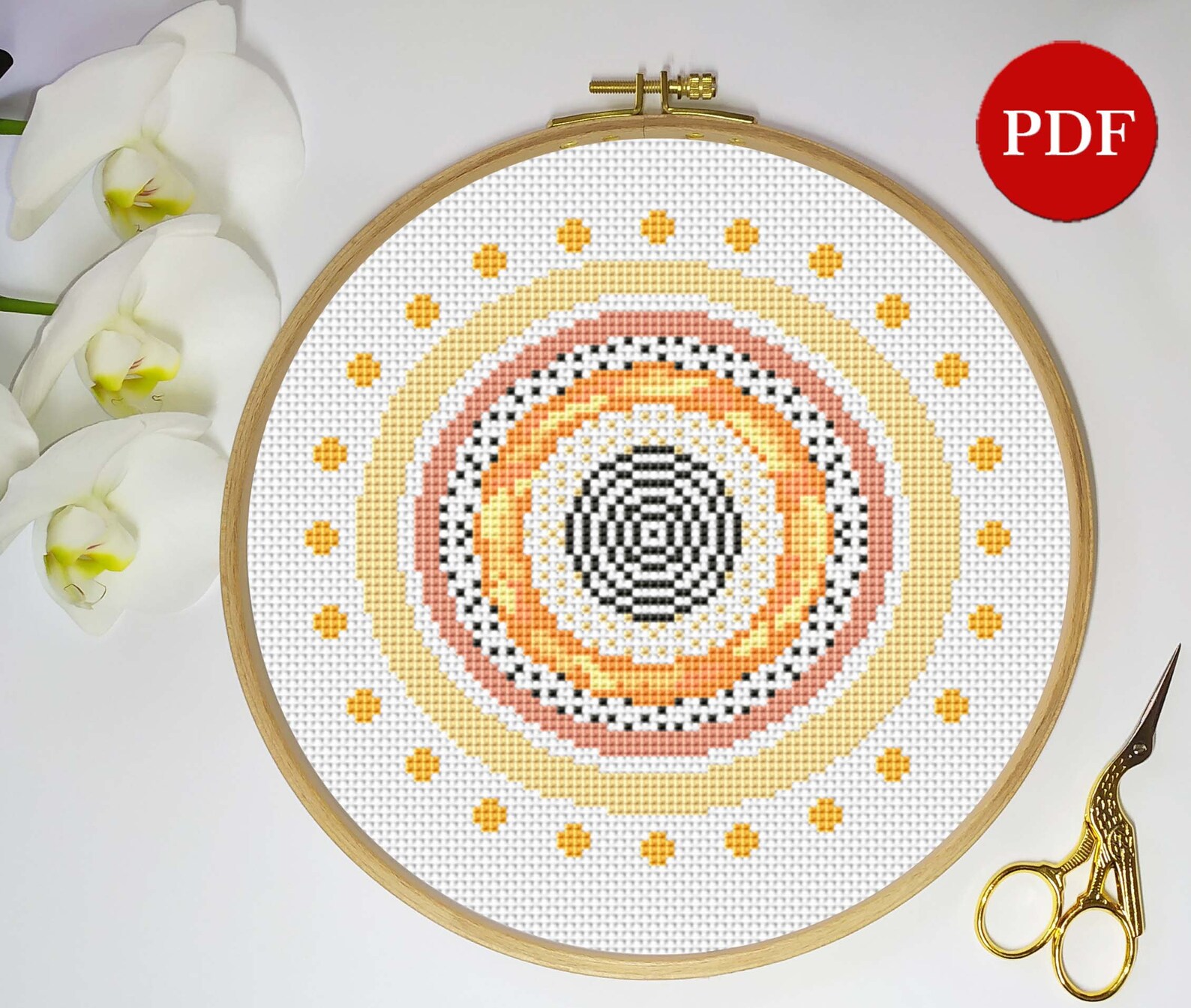 Boho Sun Embroidery Cross Stitch Pattern Modern Cross Stitch - Etsy