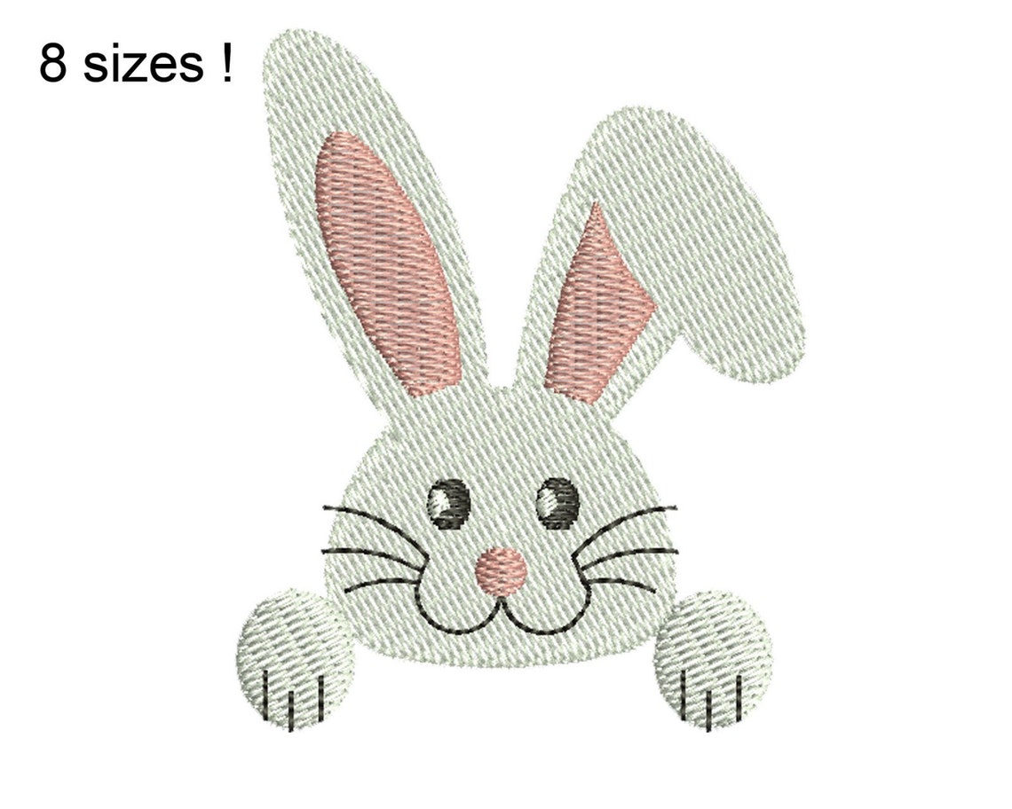 Cute Bunny Embroidery Design, Baby Rabbit Machine File (8 Sizes) - Etsy