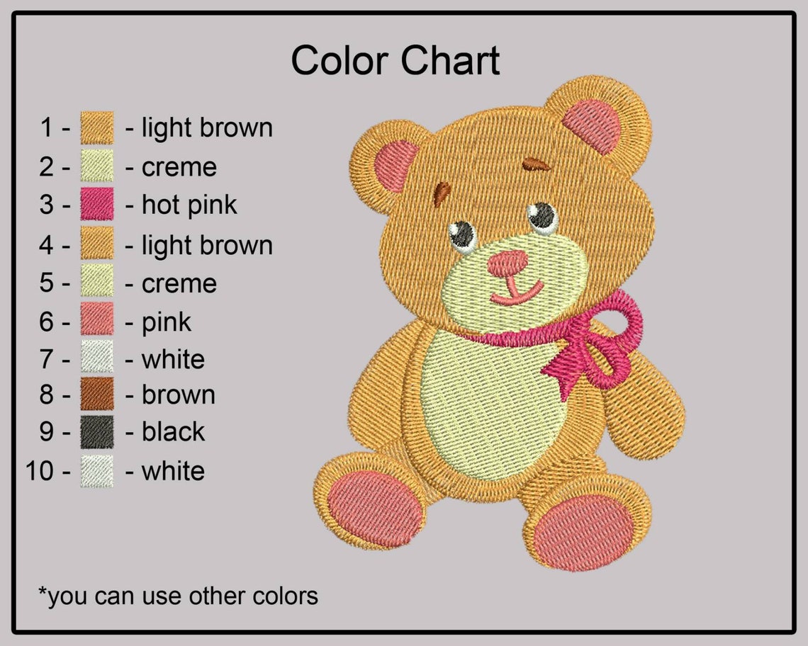 Bear Embroidery Design Teddy Bear Machine Embroidery Designs | Etsy