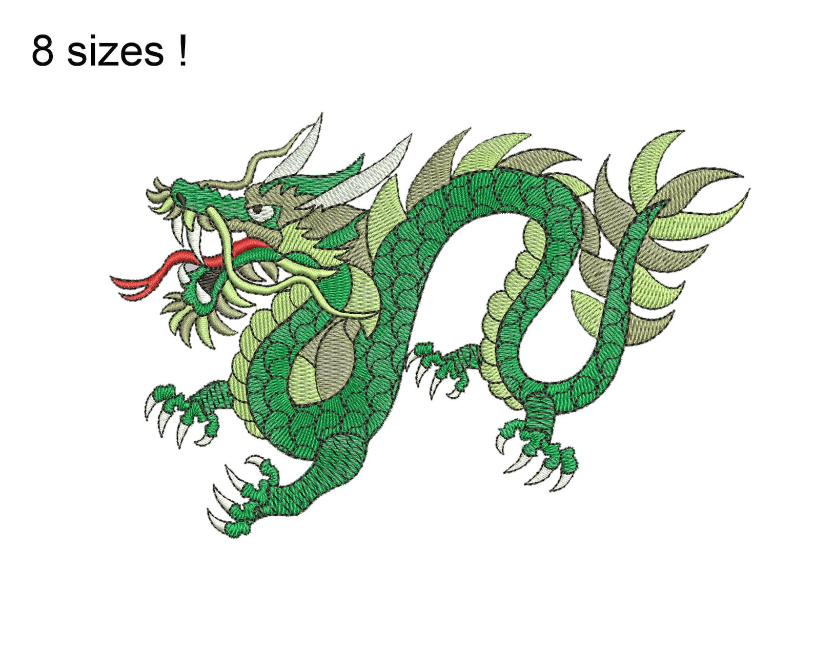 Dragon Embroidery Design Color Dragon Machine Embroidery - Etsy
