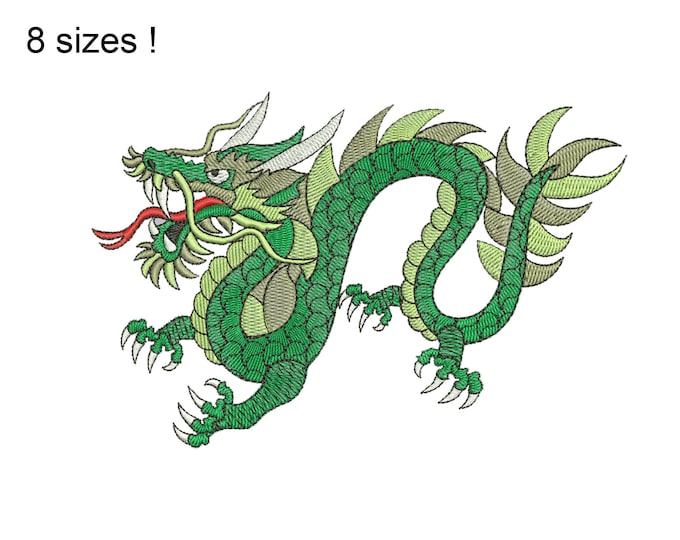 Dragon Embroidery Design Color Dragon Machine Embroidery - Etsy