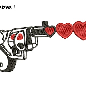 Gun Embroidery Design, Love Gun Machine Embroidery Designs, Gun With ...