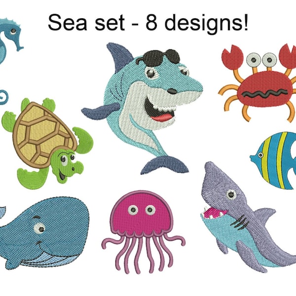Sea Life Embroidery - Etsy